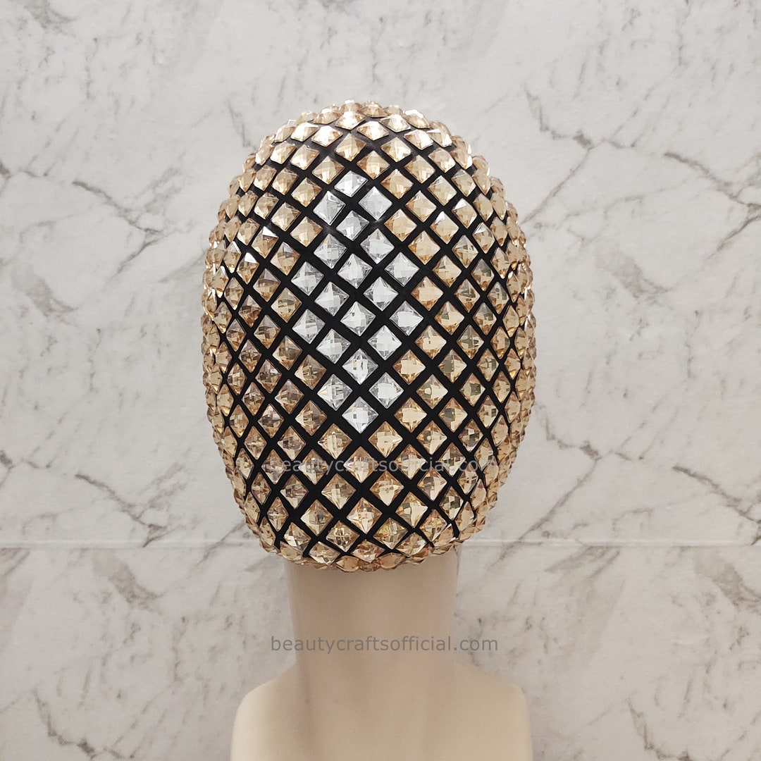 Unique Design Square Jewels Full Face Mask, Handmade Full Coverage ...
