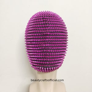 Silver Full Face Spike Mask, Handmade Full Coverage Haute Couture Mask ...