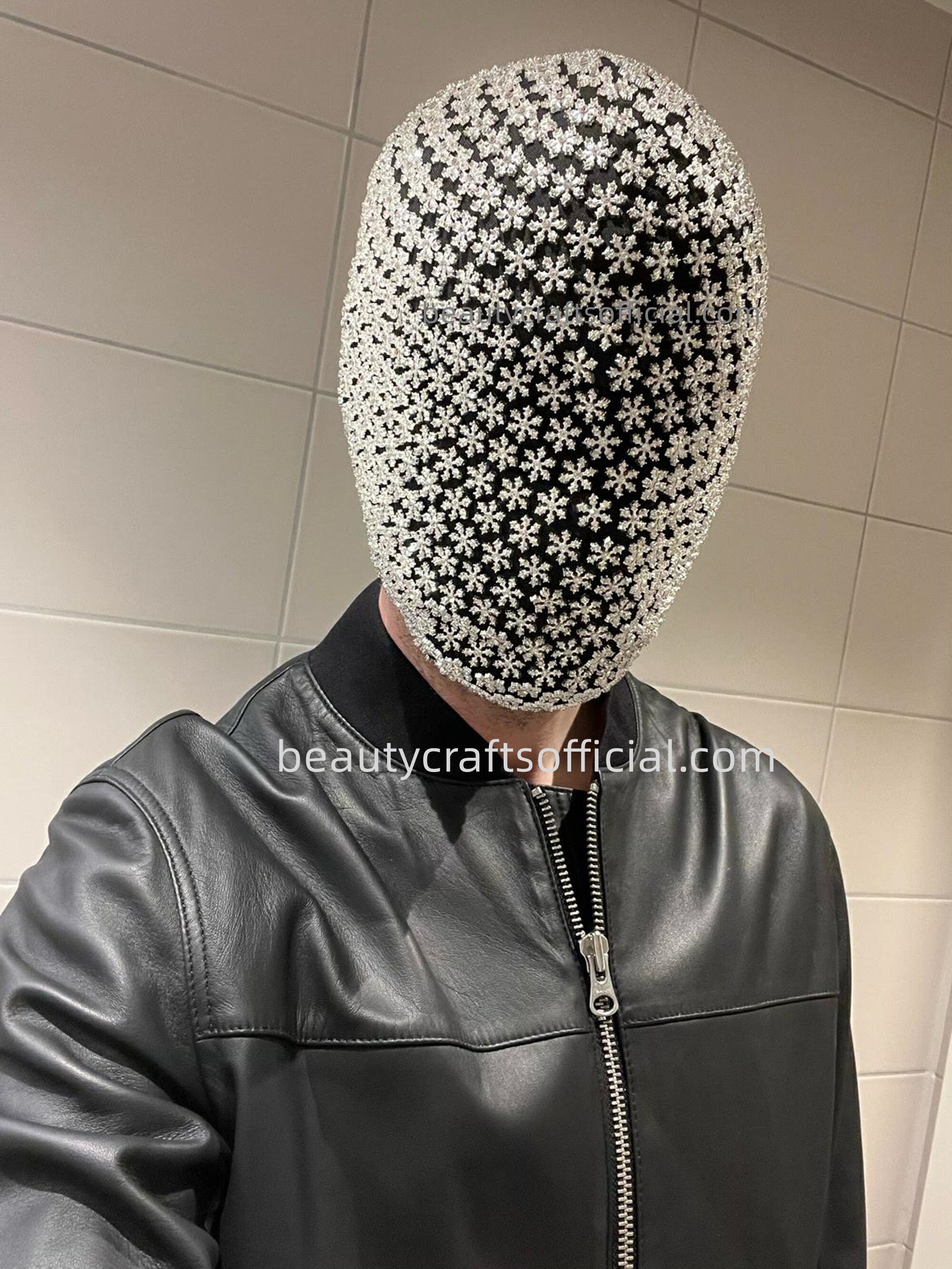 Shining Snow Flake Diamond Full Face Mask Handmade Full - Etsy