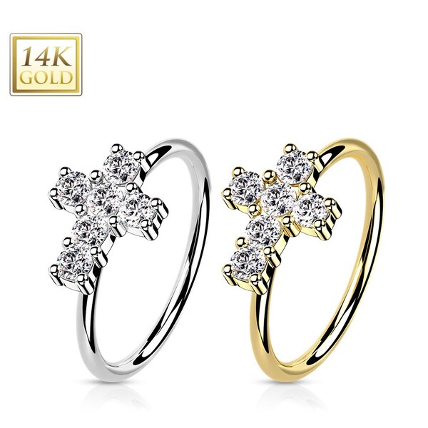 Cross Nose Ring - Etsy