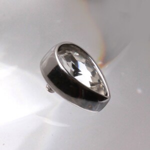 14K Solid White Gold Teardrop Gem Dermal Anchor Top Head Stud Ring ...