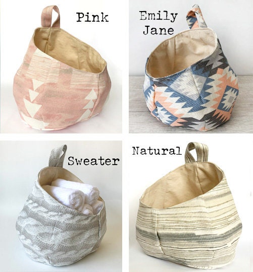 Bubble Pod Hanging Fabric Basket Small or Medium Washable Home Decor ...