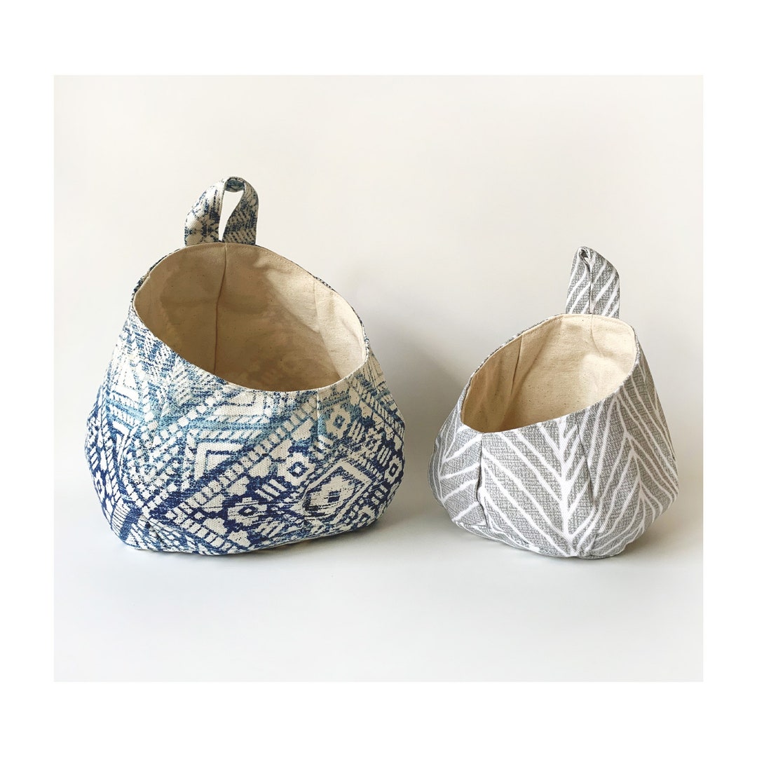 Bubble Pod Hanging Fabric Basket Canvas Storage & Organizer Bin ...
