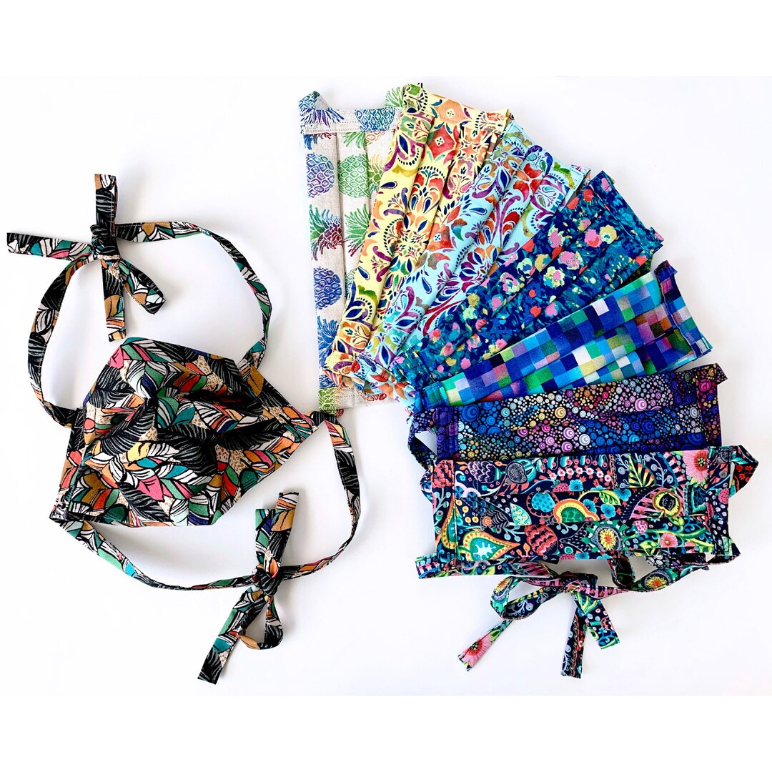 Tie Back or Adjustable Elastic Ear Loop Face Masks With Nose Wire | 3 ...