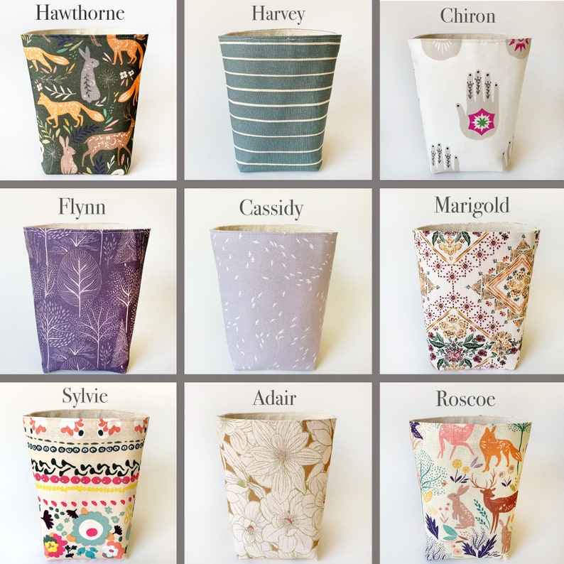 Boho Fabric Basket Reversible Canvas Storage & Organizer Bin - Etsy