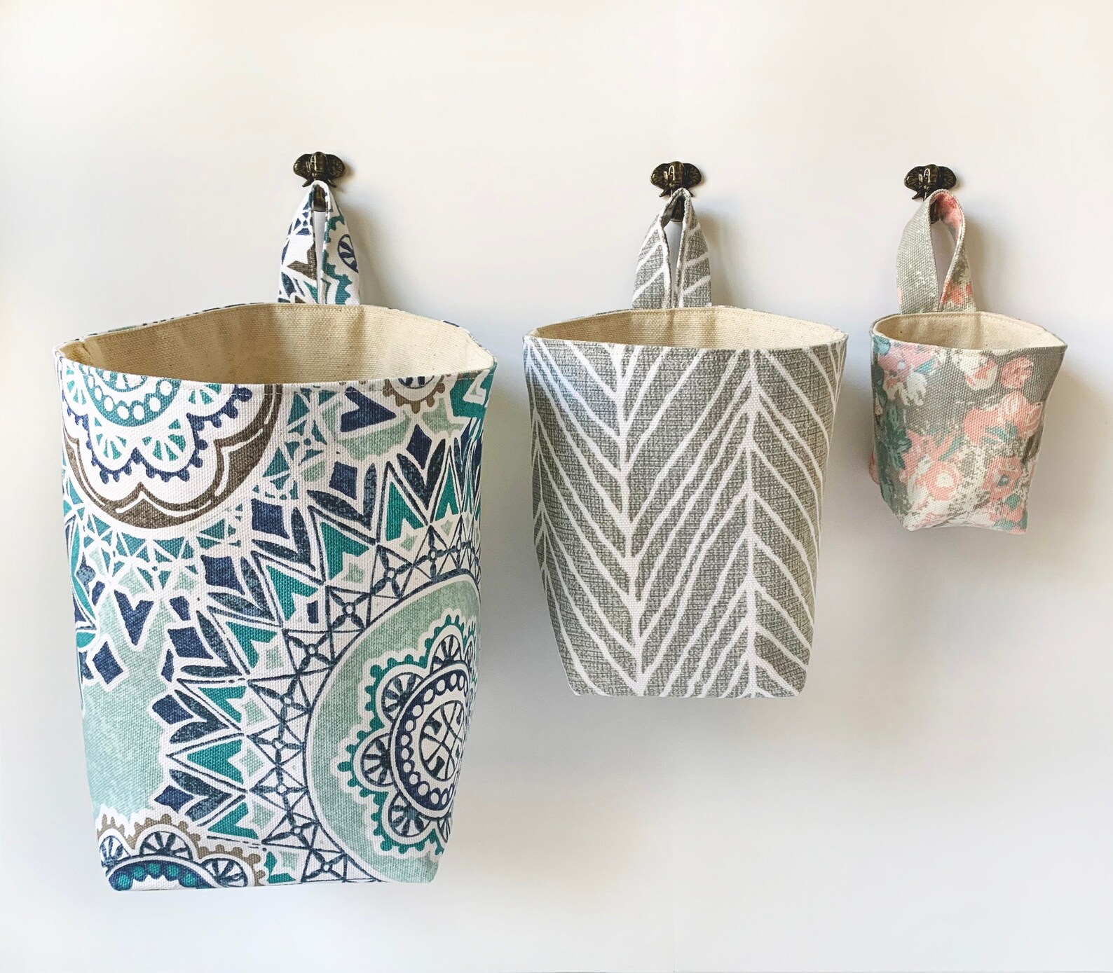 Hanging Fabric Basket Reversible Canvas Storage & Organizer - Etsy