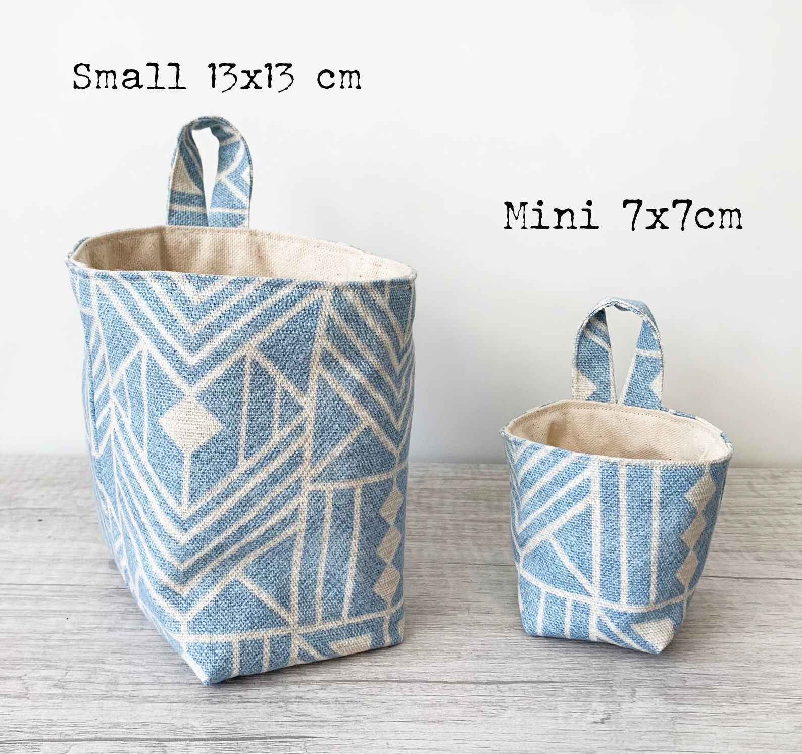 Hanging Fabric Mini Basket Small Reversible Canvas Storage & | Etsy