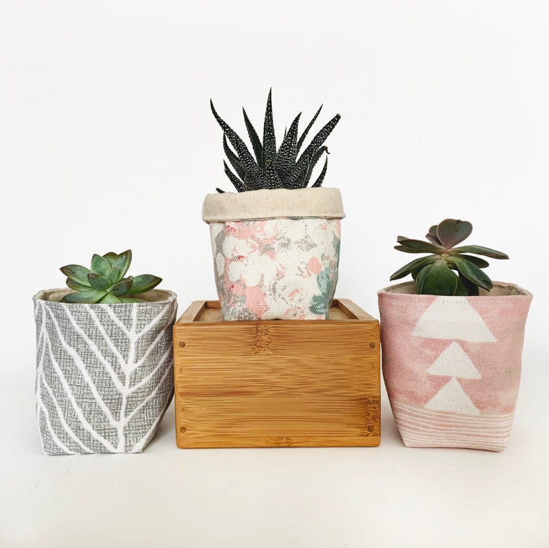 Fabric Mini Basket | Small Reversible Canvas Storage & Organizer Bin ...