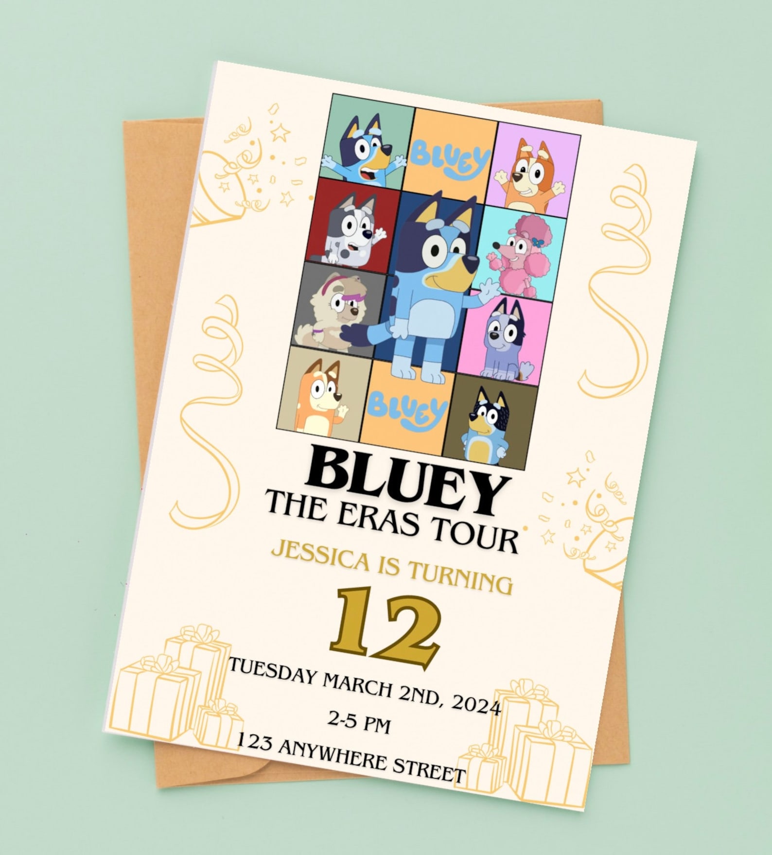 Bluey Birthday Invitation, Bluey Family, Editable Digital Download ...