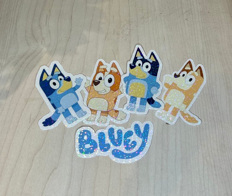 Bluey Stickers Pack of 5, Bluey Family Characters, Bluey, Mom, Dad ...