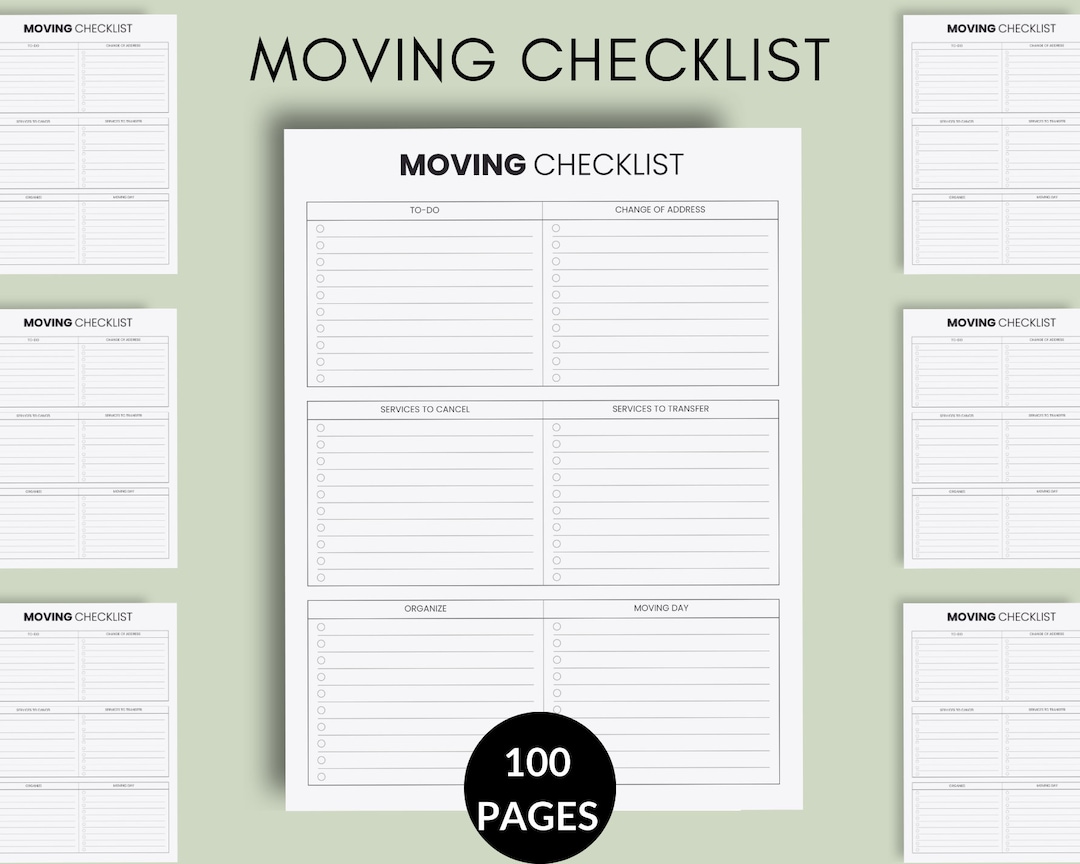 Moving Checklist Templates, Packing List, Declutter Checklist ...