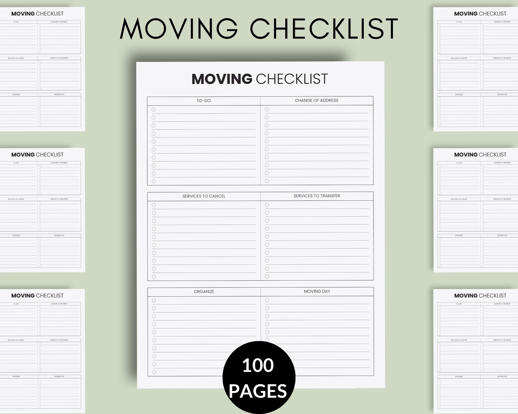 Moving Checklist Templates, Packing List, Declutter Checklist ...