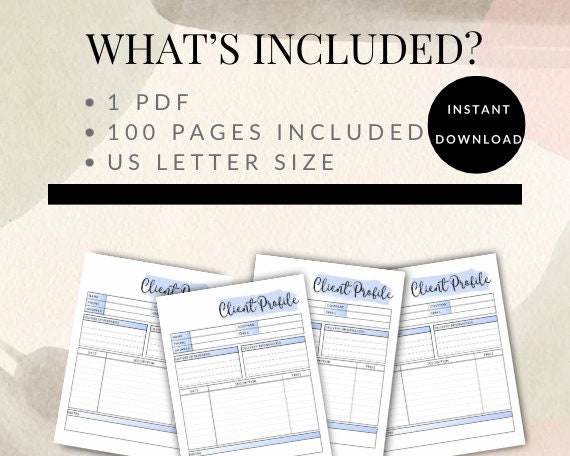 Client Tracker Template Sheets for Small Businesses, 100 Page Client ...