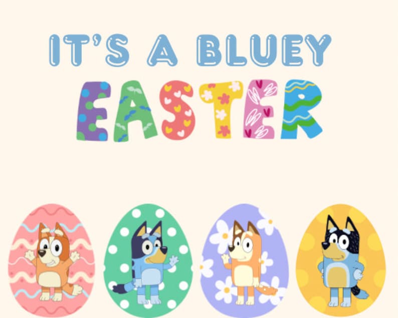 Bluey Easter PNG Bundle, Bluey Family and Friends, Bluey Shirts, Bluey Characters PNG, Digital ...