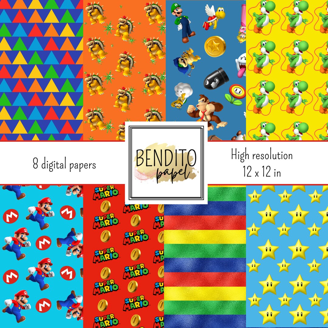 Mario Bros Digital Papers - Etsy