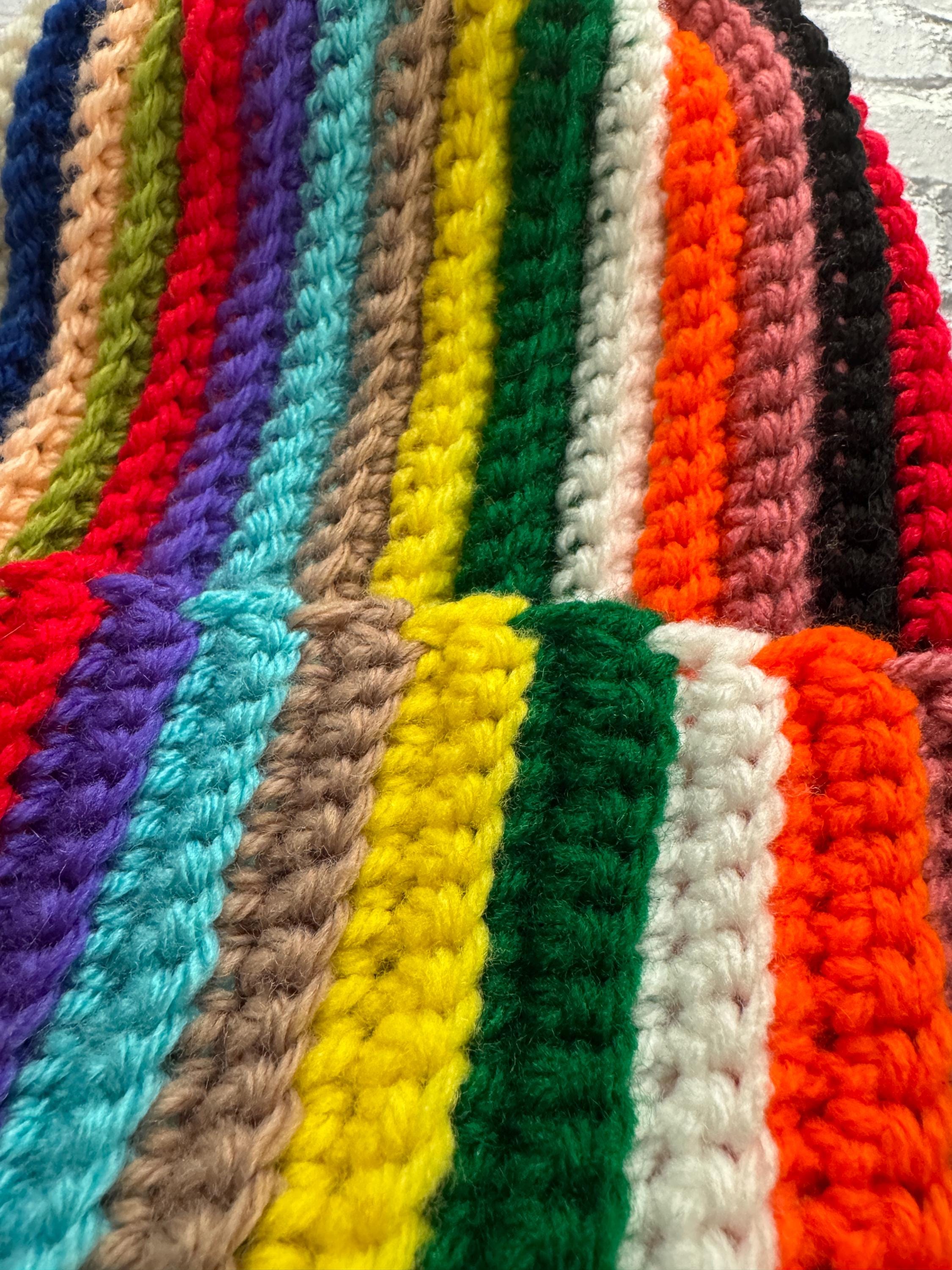 Multicolor Crochet Scrap Beanie, Scrap Crochet Hat, Streetwear Beanie ...