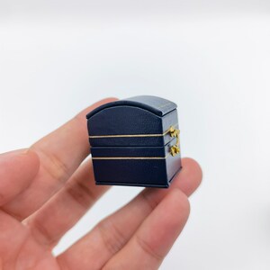 Vintage Style Royal Blue Rectangle Ring Box Handmade, Engagement ...