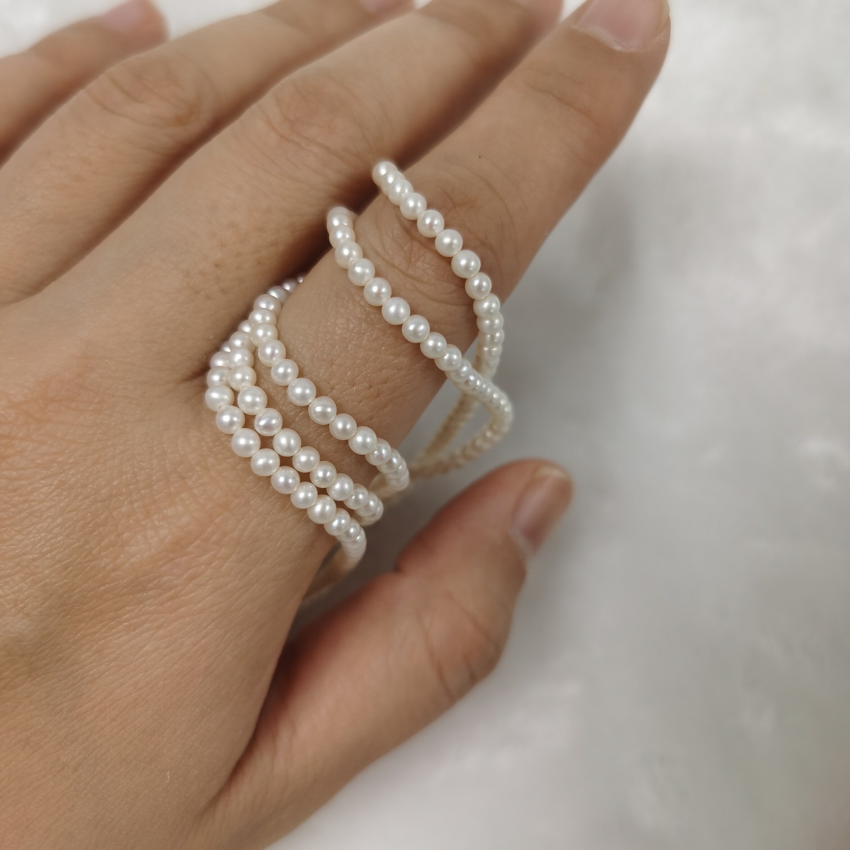 5A 3mm Small Non-nucleated Freshwater Pearl Strand, Center Drilled ...