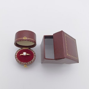 Vintage Style Oval Royal Red Ring Box Handmade, Engagement & Wedding ...