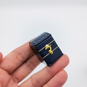 Vintage Style Royal Blue Rectangle Ring Box Handmade, Engagement ...