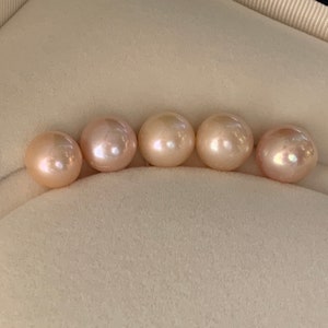 1pc 3A 11-13mm Pink Round Freshwater Pearl, Loose Pearl, Round ...