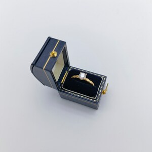 Vintage Style Royal Blue Rectangle Ring Box Handmade, Engagement ...