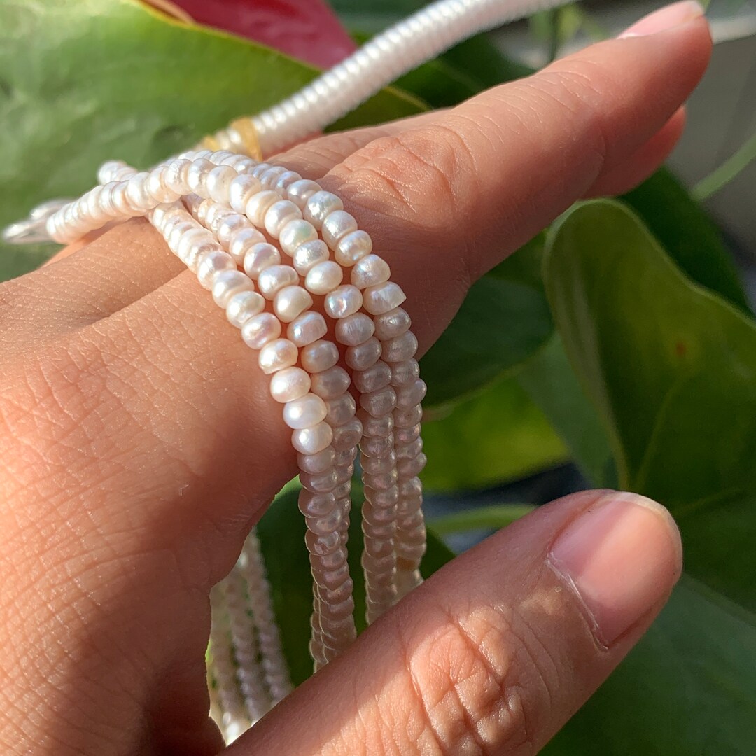 50% OFF 4mm Nearly Round Potato Pearl Strands, Small Freshwater Pearls ...