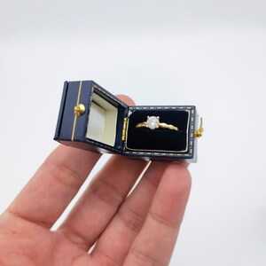 Vintage Style Royal Blue Rectangle Ring Box Handmade, Engagement ...