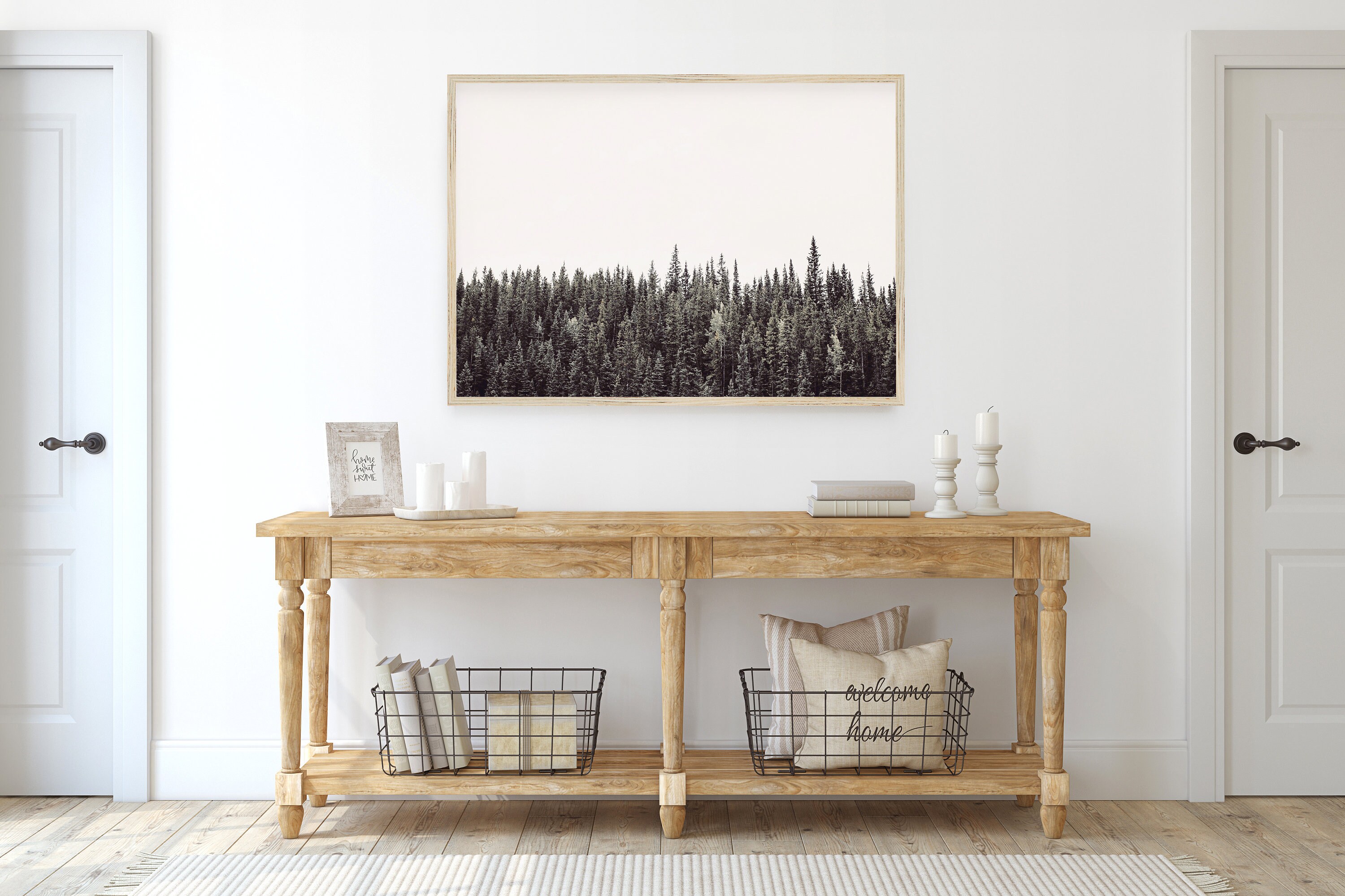 Minimalist Pine Trees Horizontal Wall Art Pine Tree | Etsy