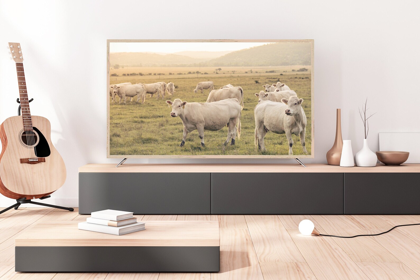 Samsung Frame TV Art Cow Art for Frame TV Modern Farmhouse | Etsy