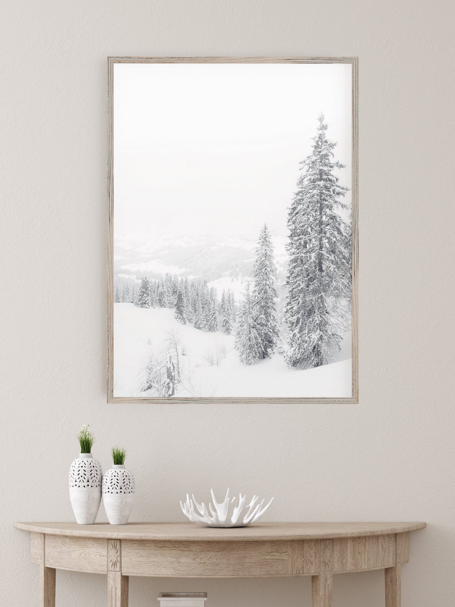 Snowy Forest Print Snow Covered Trees Wall Art Winter Wall - Etsy
