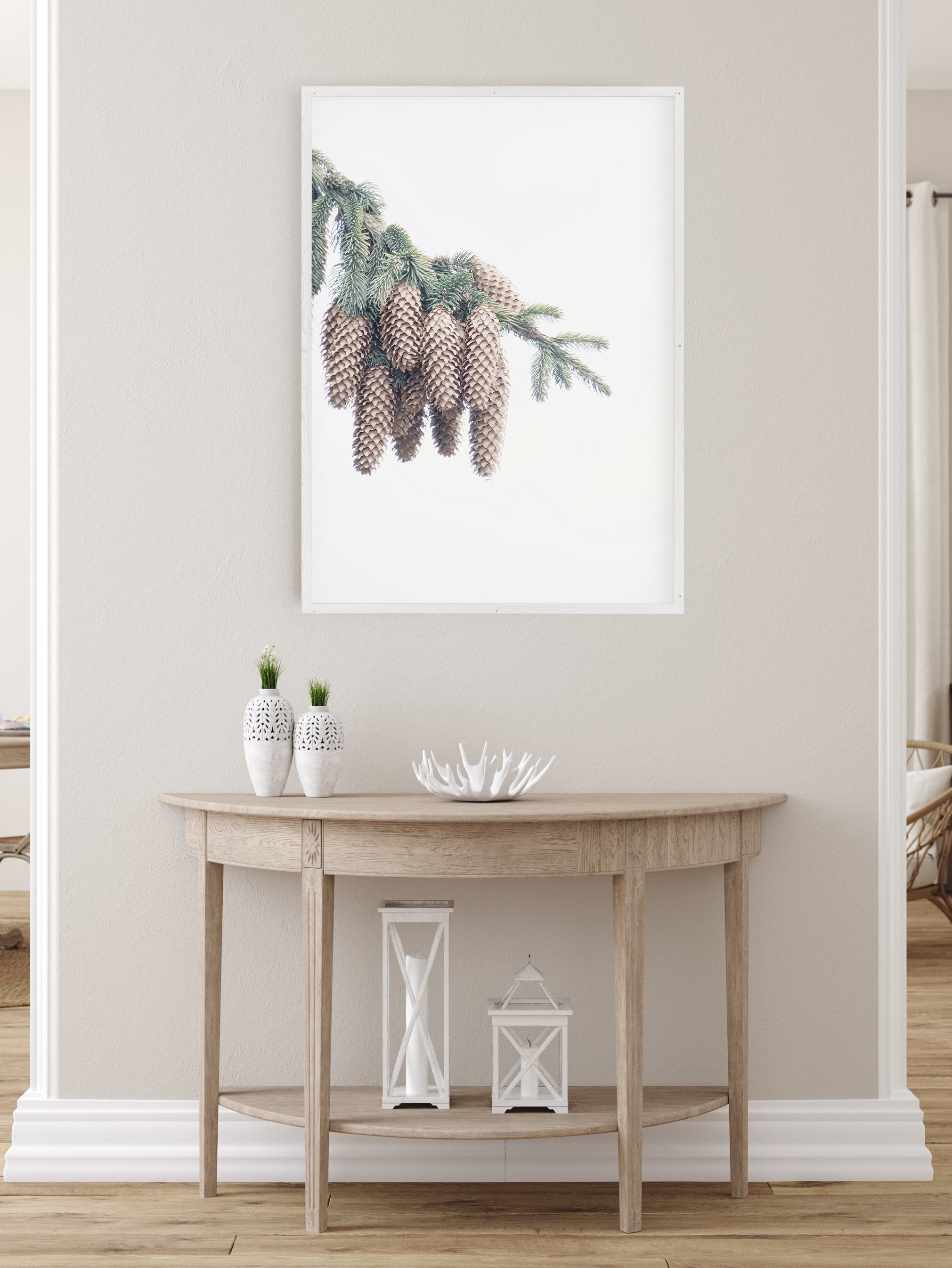 Pine Cone Print, Rustic Decor, Christmas Wall Art, Pinecone Home Decor ...