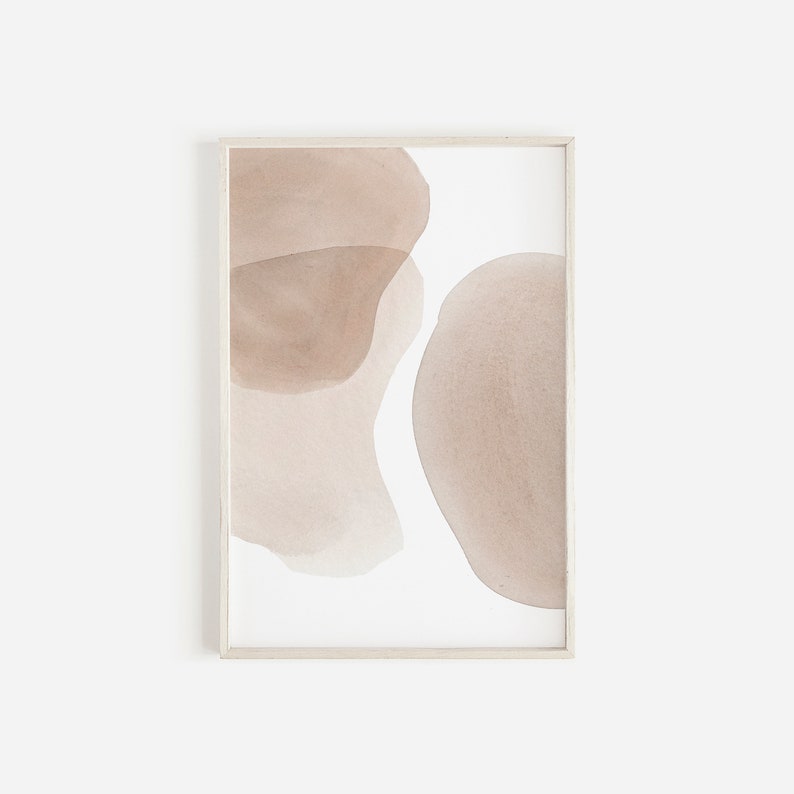 Neutral Watercolor Wash Wall Art Set of 3 Prints Boho | Etsy