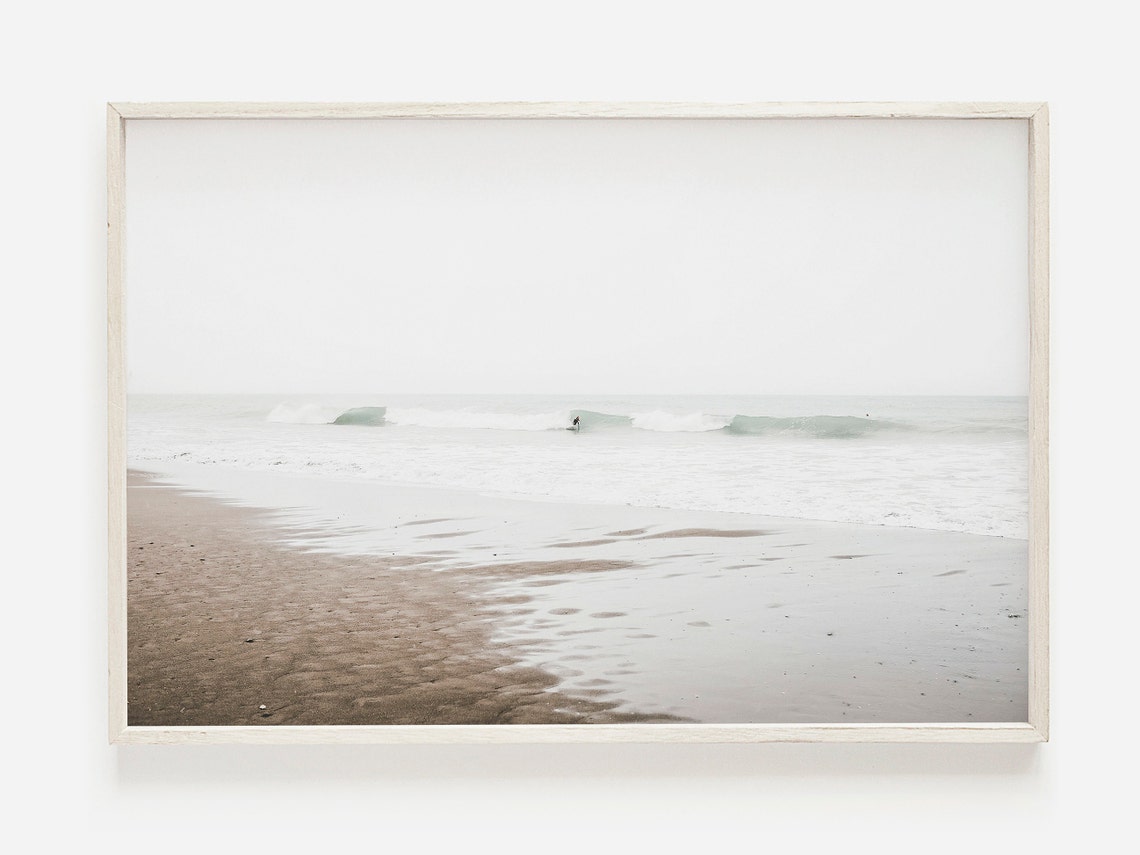 Large Neutral Ocean Print Pale Ocean Print Ocean Waves Surf | Etsy