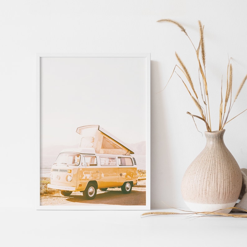 Retro Camper Van Print Beach Decor Surf Camper Print | Etsy