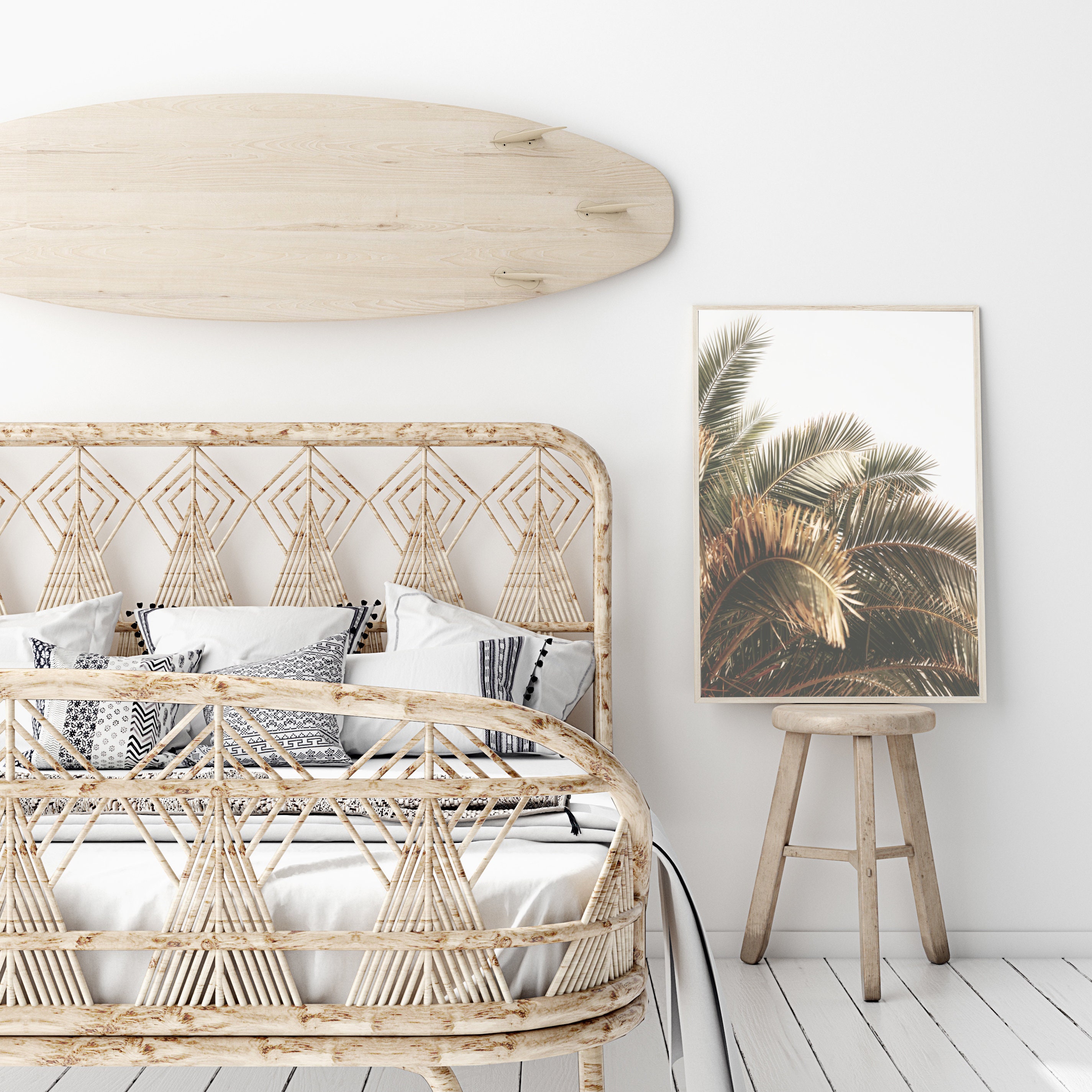 Boho Palm Trees Art Print, Tropical Art Print, Modern Coastal Decor ...