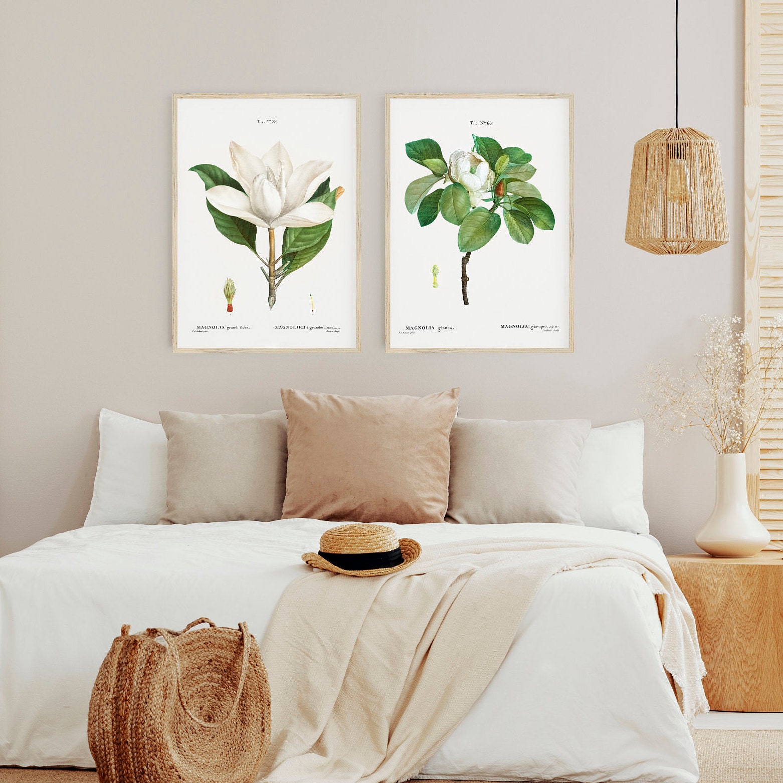 Magnolia Print Set of 2 Vintage Magnolia Printable Living - Etsy