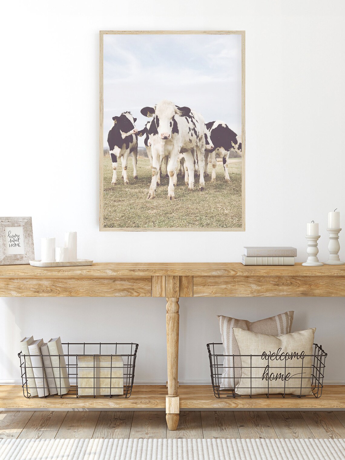 Cow Print Rustic Farmhouse Decor Cattle Wall Art Cow Wall - Etsy