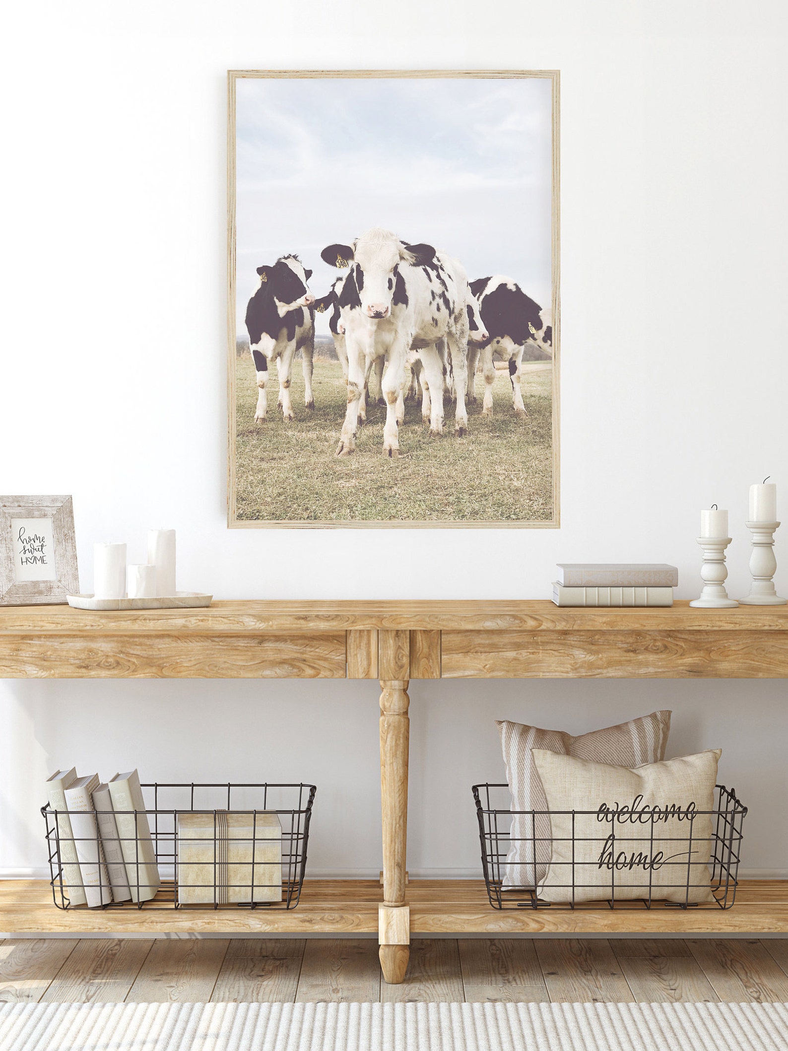 Cow Print Rustic Farmhouse Decor Cattle Wall Art Cow Wall - Etsy