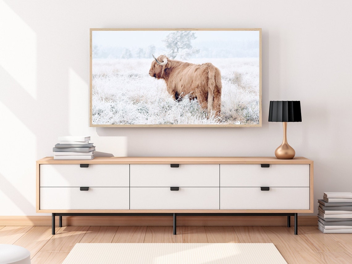 Samsung Frame TV Art Highland Cow Digital Art Farmhouse | Etsy