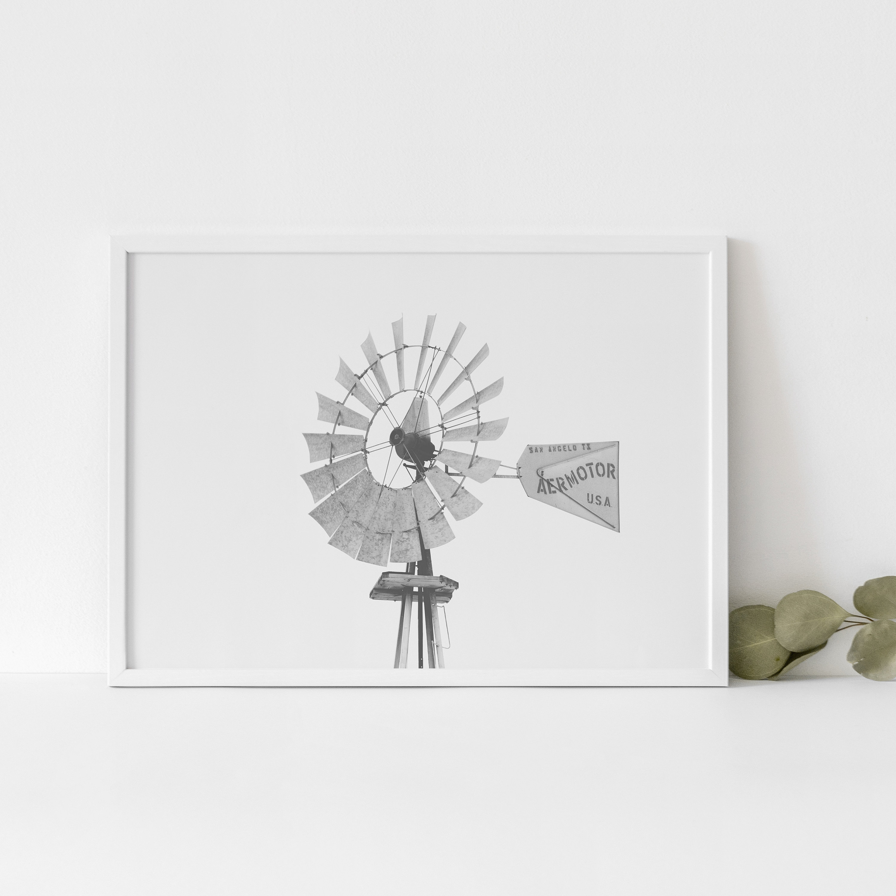 Windmill Print, Modern Farmhouse Decor, Windmill Print Landscape ...