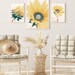 Boho Farmhouse Print Set, Set of 3 Prints, Floral Print Set, Sunflower ...