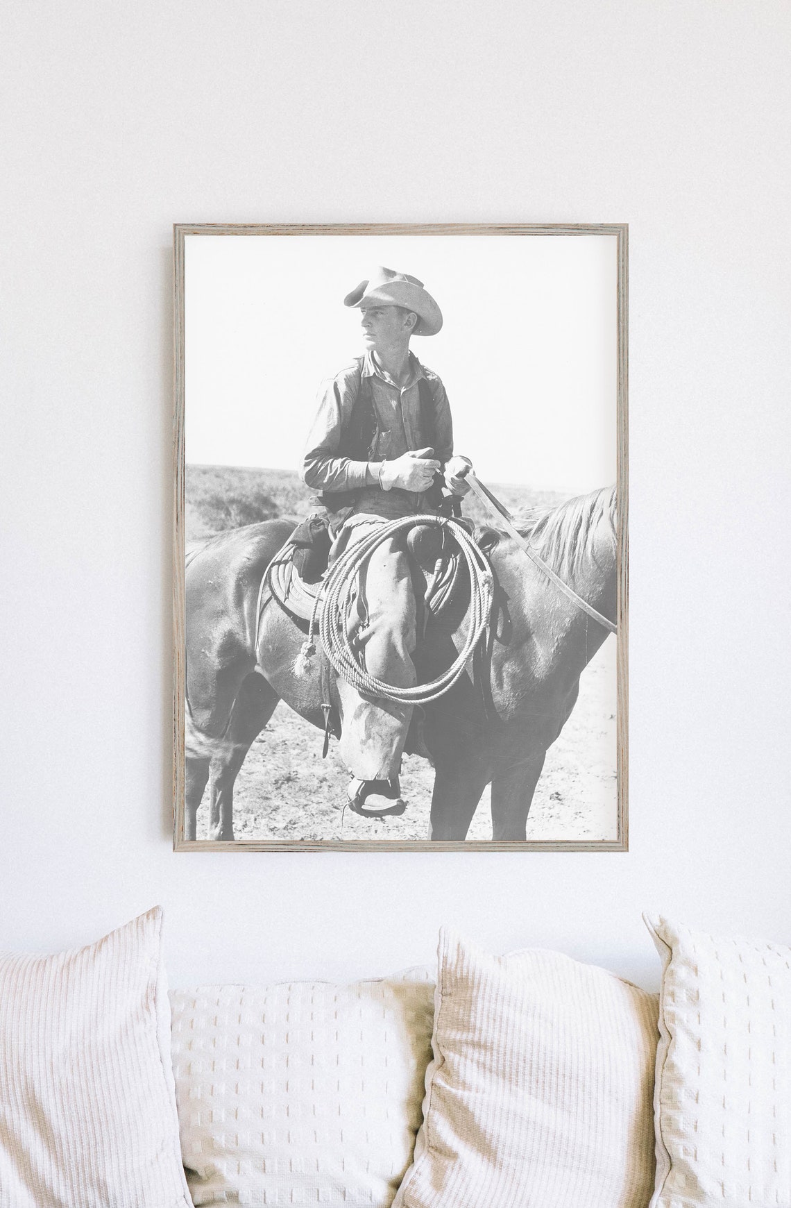 Rustic Cowboy Print Western Decor Vintage Cowboy Photo | Etsy