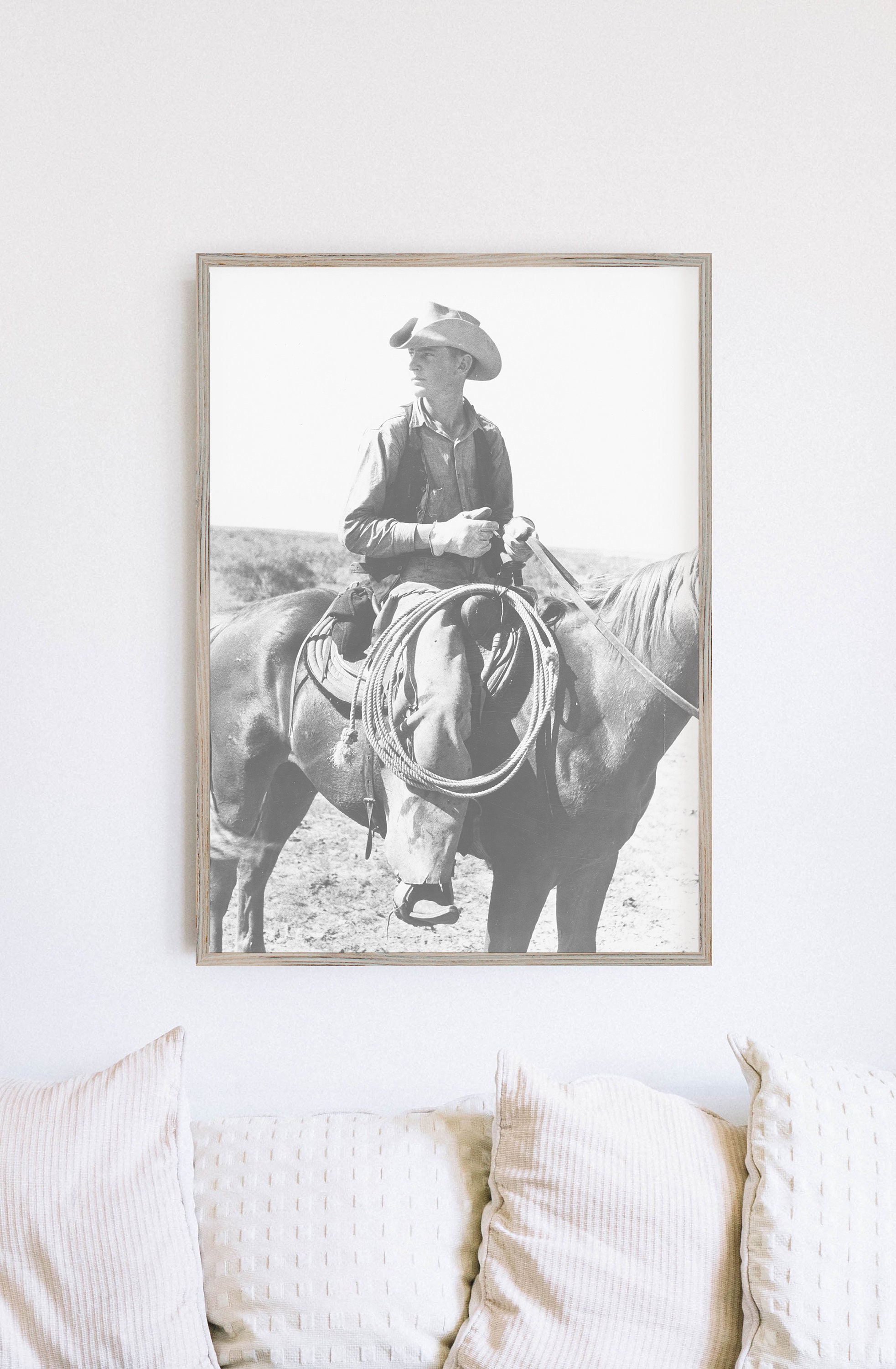 Rustic Cowboy Print Western Decor Vintage Cowboy Photo - Etsy