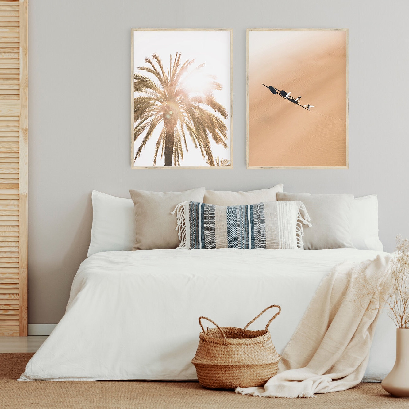 Beach Print Set of 2 Prints, California Wall Art Set, Surfboard Print ...