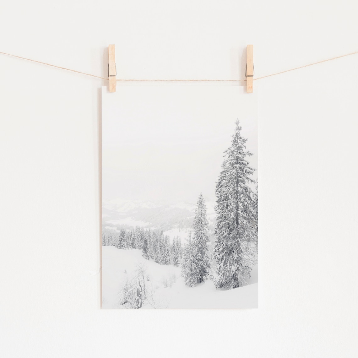 Snowy Forest Print Snow Covered Trees Wall Art Winter Wall - Etsy