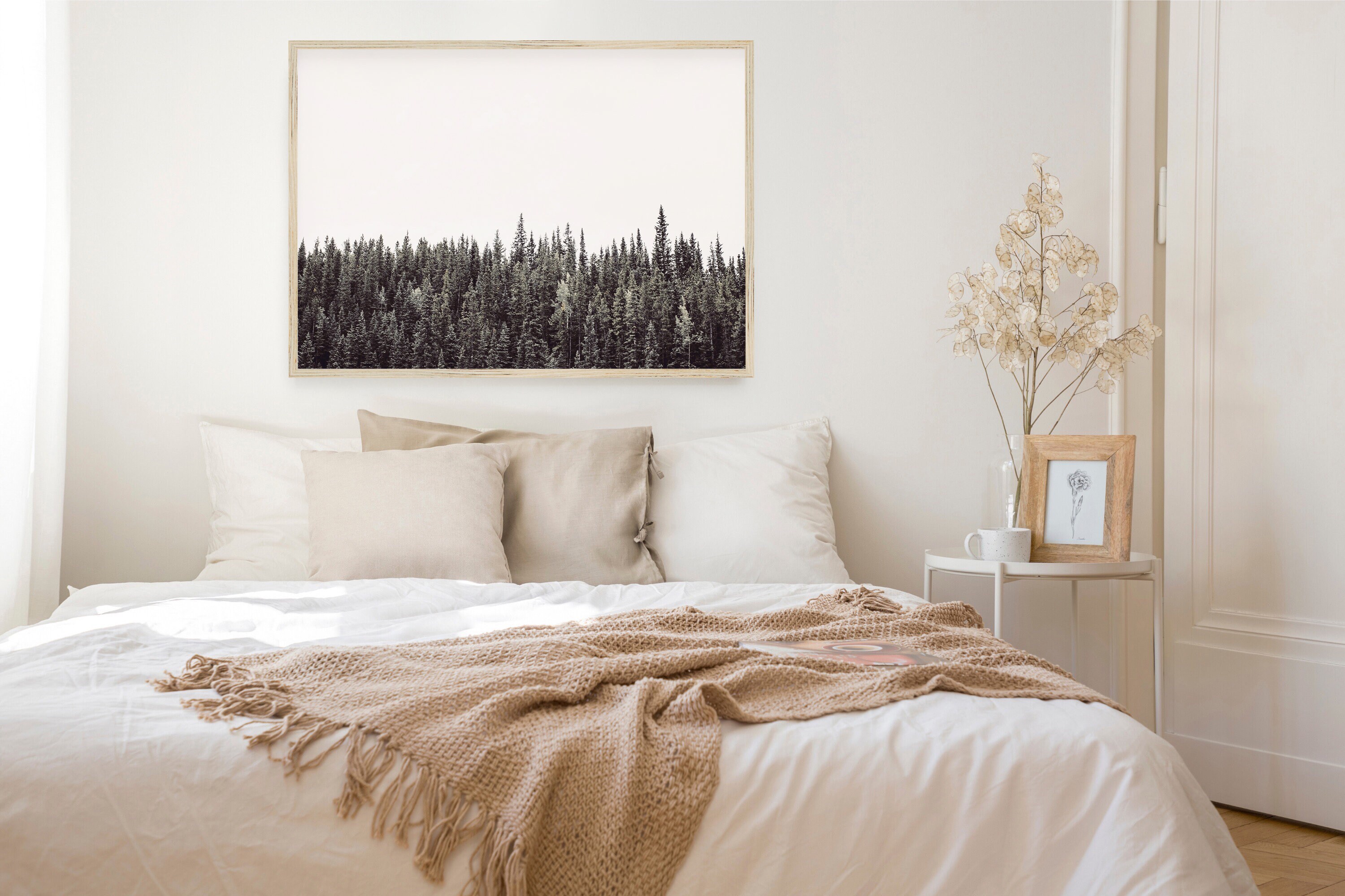 Minimalist Pine Trees, Horizontal Wall Art, Pine Tree Printable, Nature ...