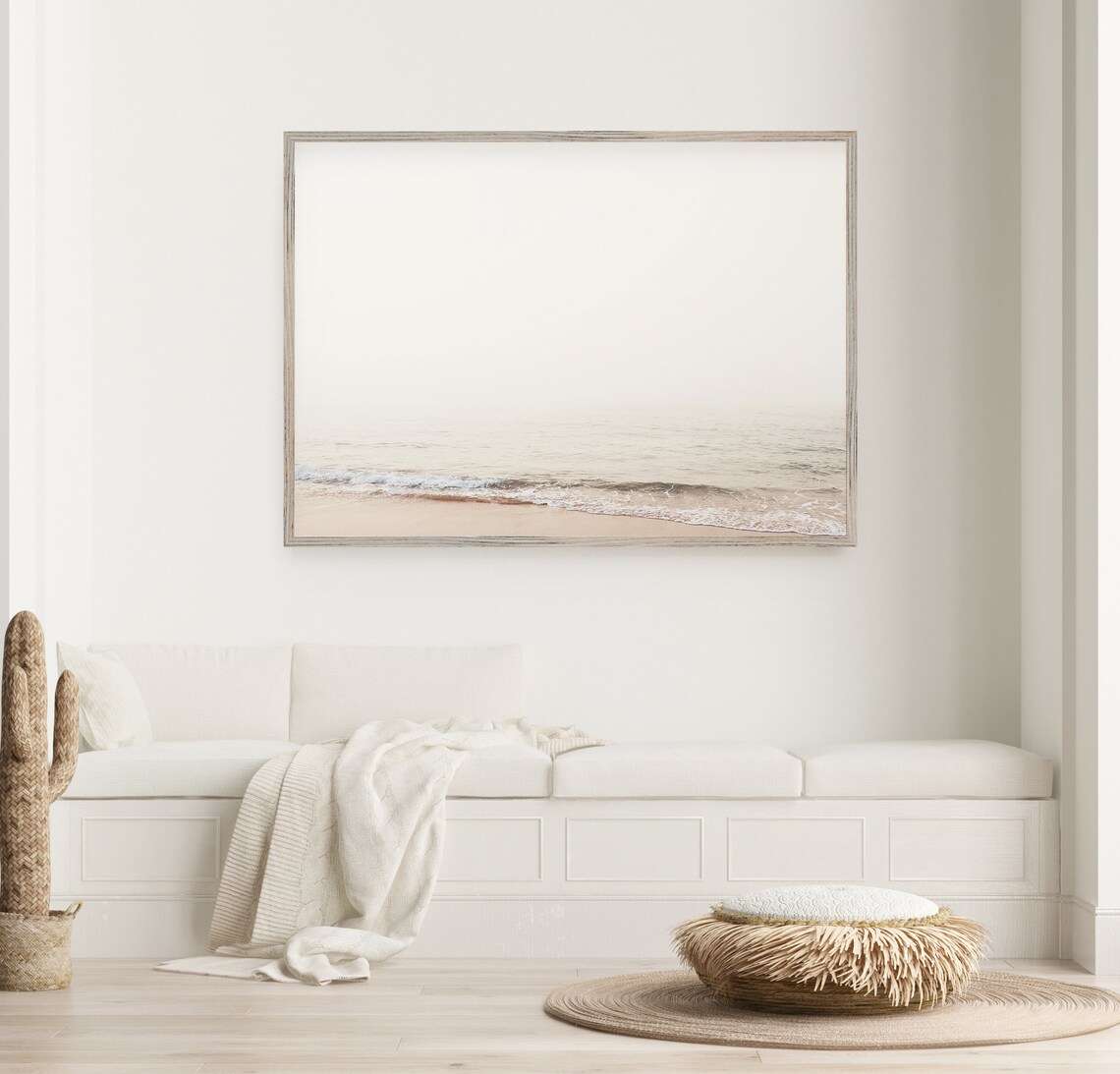 Beach Sunset Wall Art, Coastal Summer Print, Ocean Waves, Pastel Sky ...