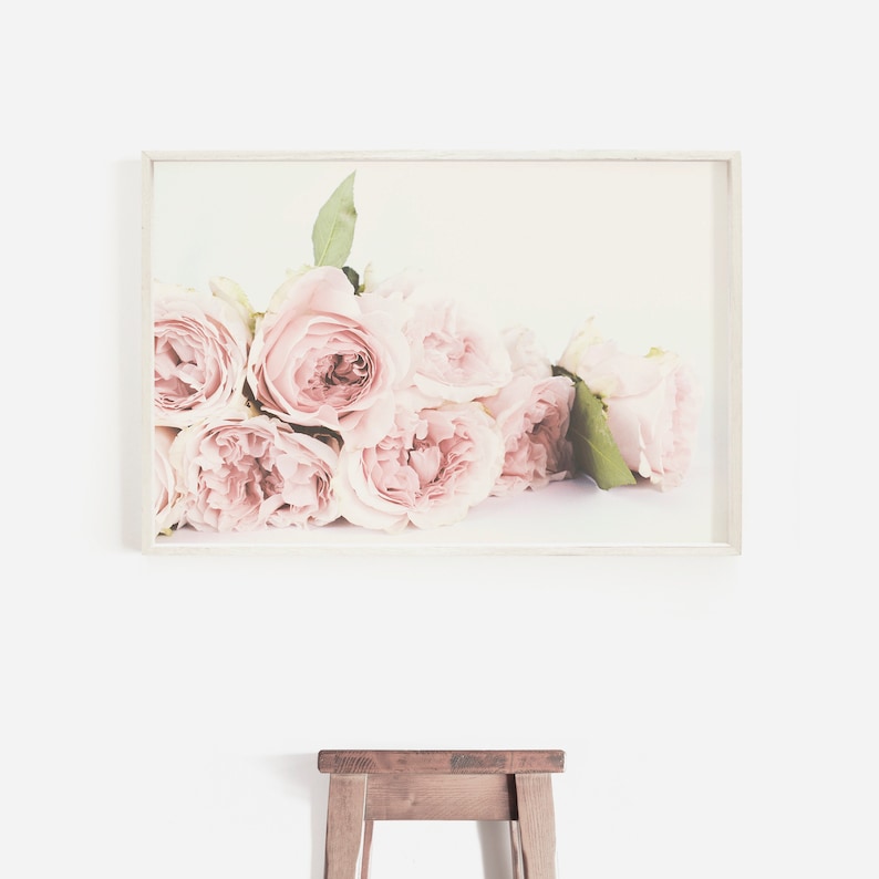 Floral Poster Flowers Print Peony Print Pastel Flower Wall | Etsy
