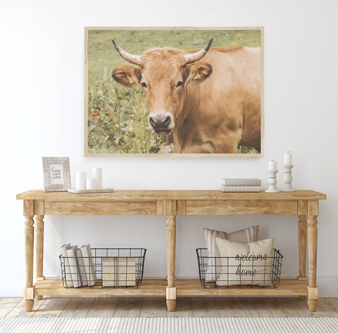 Modern Farmhouse Cow Wall Art, Rustic Cow Wall Art, Country Decor ...